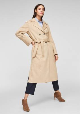 s.Oliver BLACK LABEL, Trenchcoat in Velours-Optik Trenchcoats, beige ...